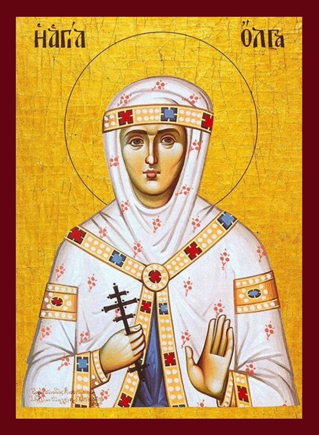 Saint Olga - Greek Orthodox Catholic Christian Byzantine Wooden Icon - Etsy