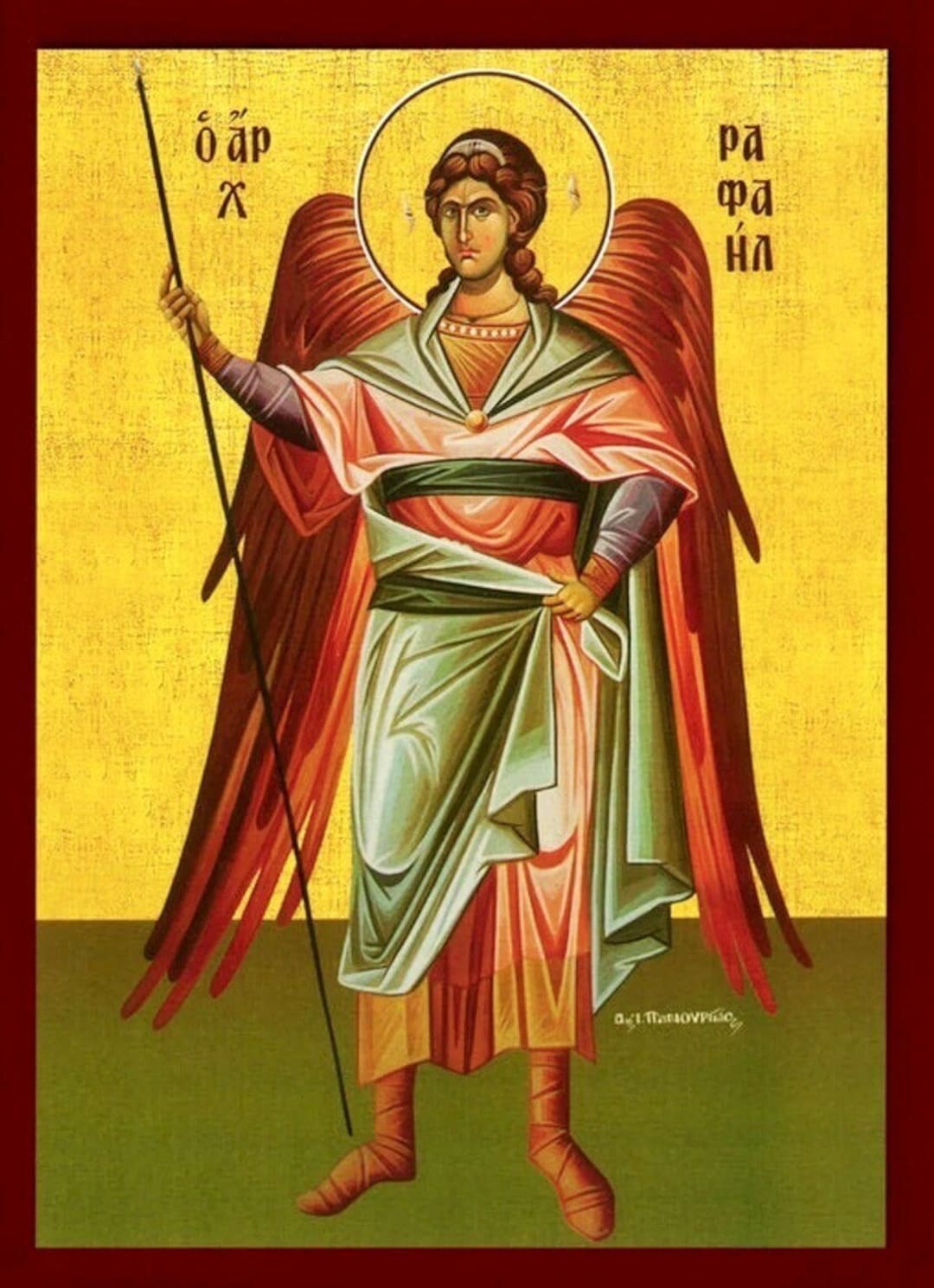 Archangel Raphael - Saint Raphael- Greek Handmade Orthodox- Catholic ...