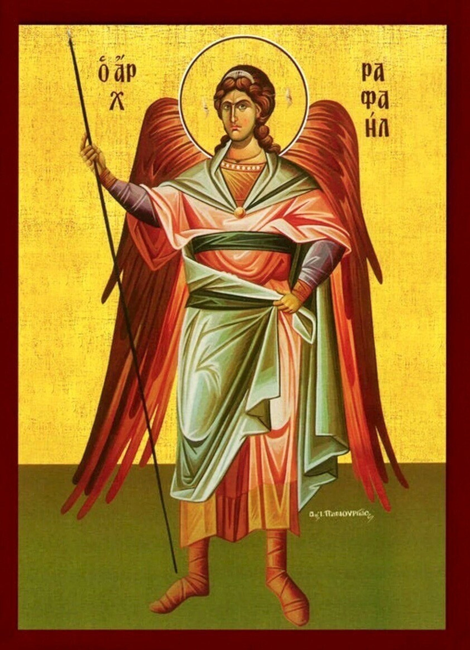 Archangel Raphael Saint Raphael Greek Handmade Orthodox Catholic ...