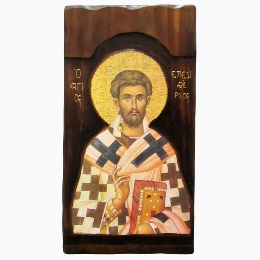 Saint Eleftherios - Greek Orthodox Catholic Christian Byzantine Wooden ...