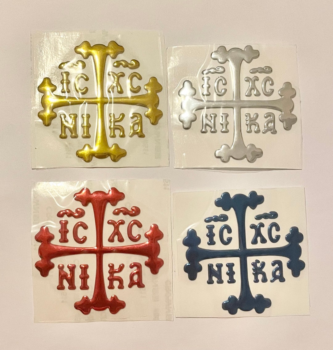 Christogram IC XC NIKA- Jesus Christ - Enamel Stickers for Cars, Laptop ...