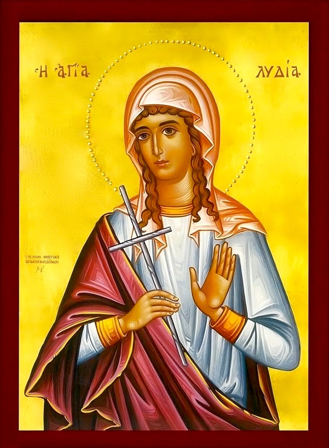 Saint Lydia- Greek Orthodox Catholic Byzantine- Christian Wooden Icon ...