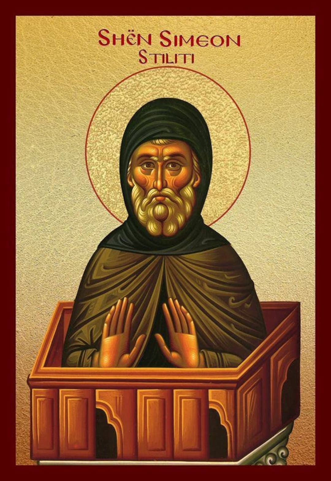 Saint Simeon Shën Simeon Orthodox Catholic Christian Byzantine Wooden ...
