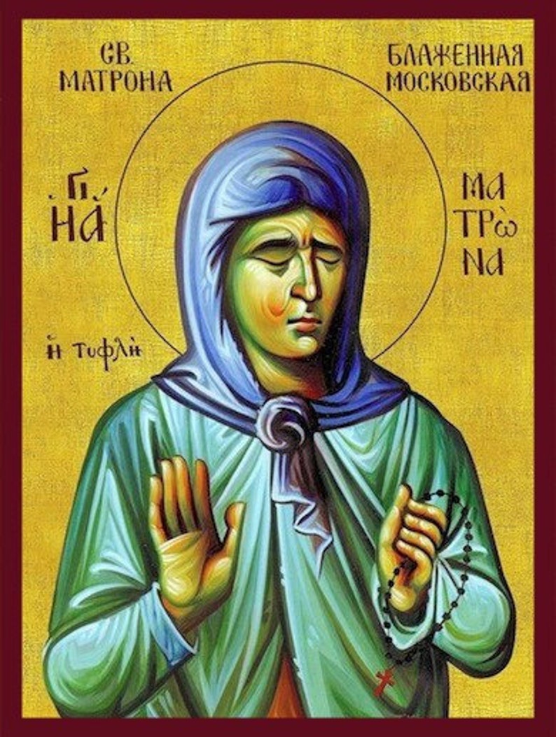 Saint Matrona- Greek Orthodox Catholic Christian Byzantine Wooden Icon ...