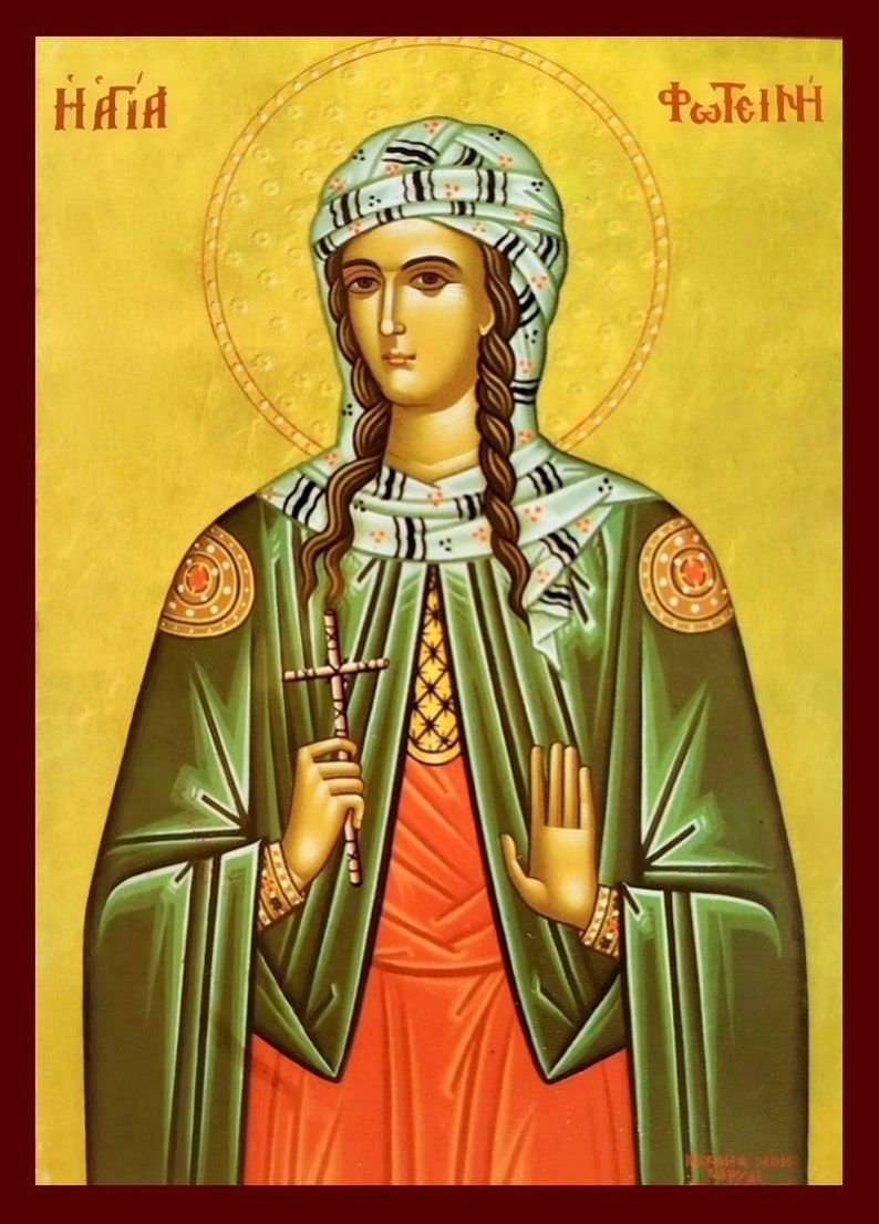 Saint Photini - Greek Orthodox Catholic Christian Byzantine Wooden Icon ...