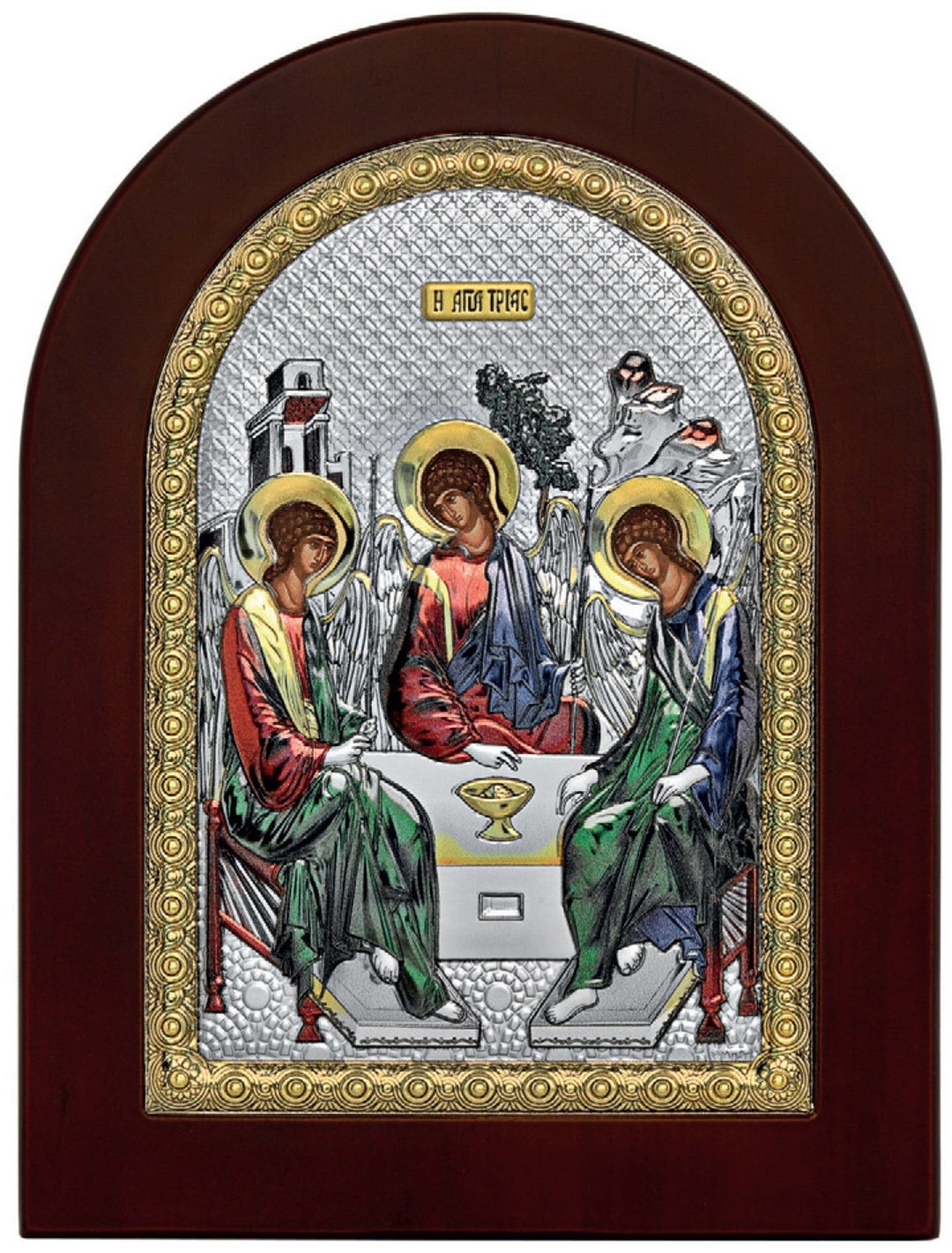 Holy Trinity- Greek Orthodox Catholic Christian Byzantine-silver Icon ...