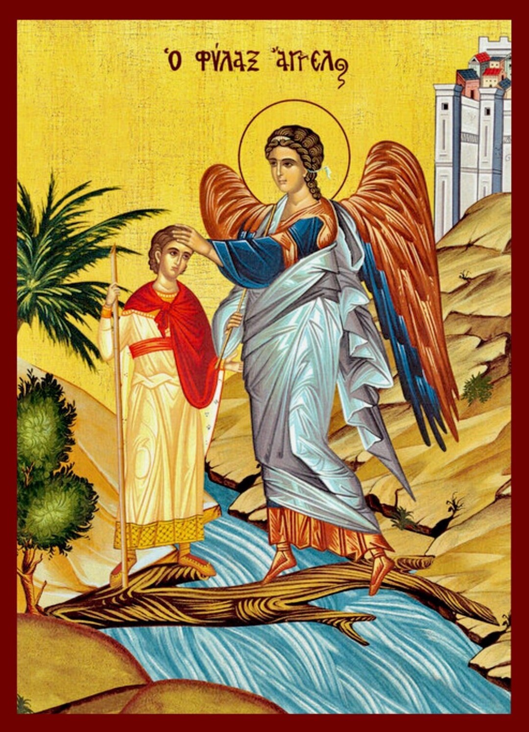 Protector Angel- Greek Handmade Orthodox- Catholic Christian Wooden ...