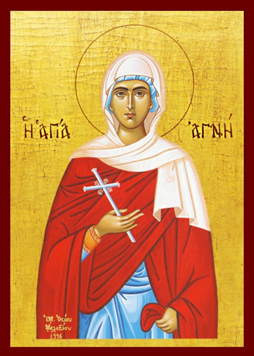 Saint Agnes - Greek Orthodox Catholic Christian Byzantine Wooden Icon ...