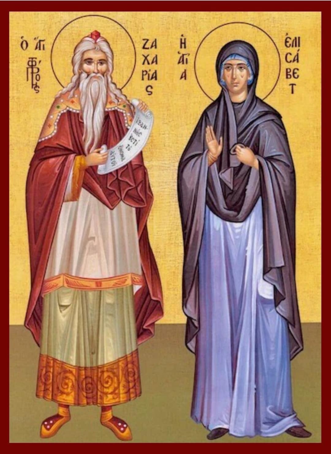 Prophet Zachariah With Saint Elizabeth- Parents of Saint John the ...