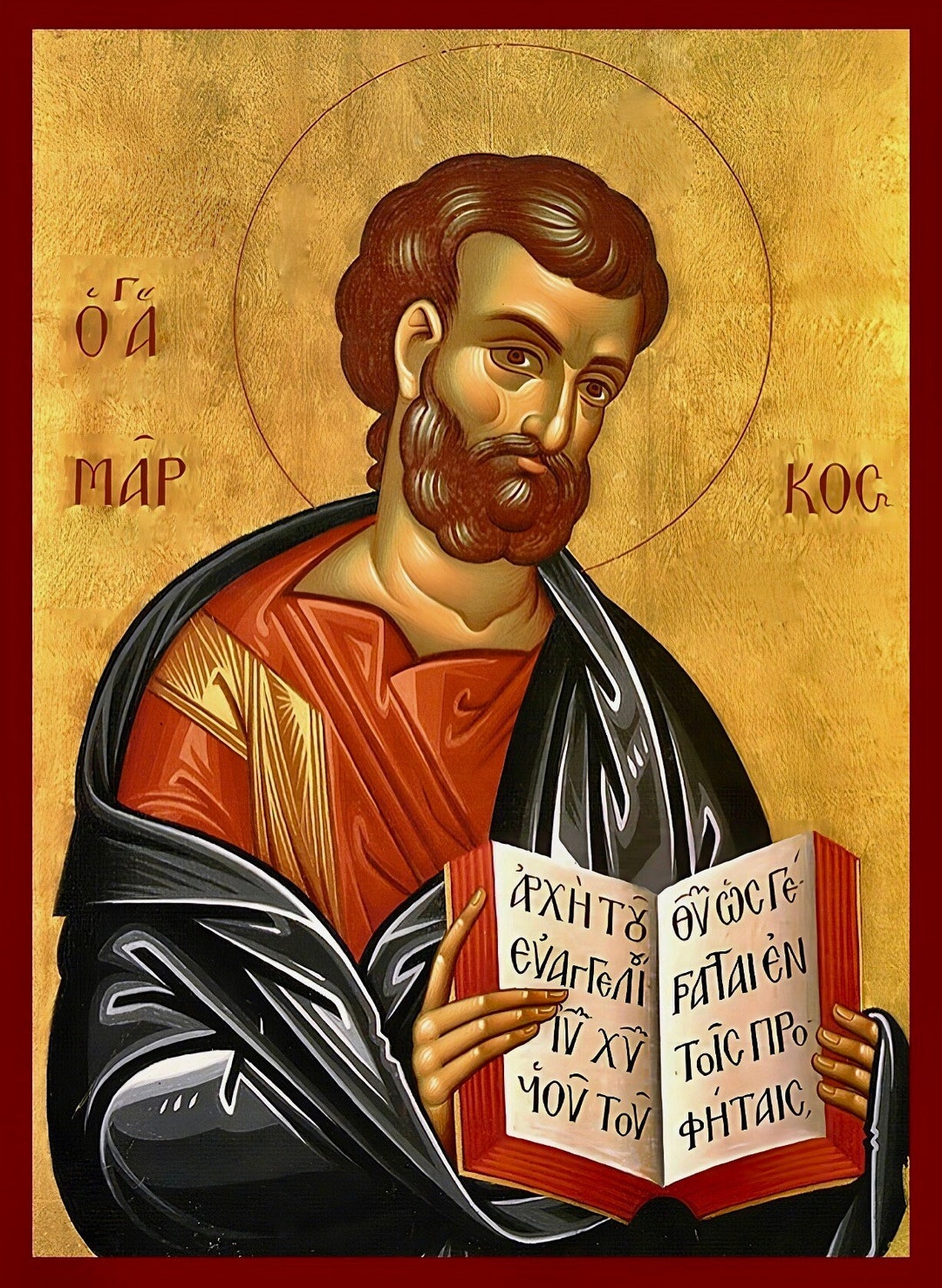 Saint Mark- Greek Orthodox Catholic Christian Byzantine Wooden Icon - Etsy