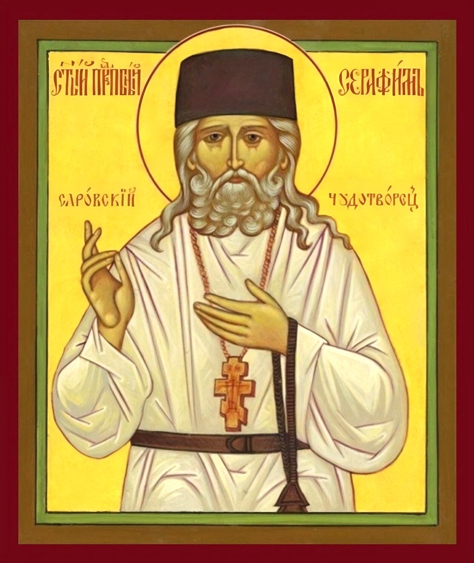Saint Seraphim- Orthodox Catholic Christian Byzantine Wooden Icon - Etsy
