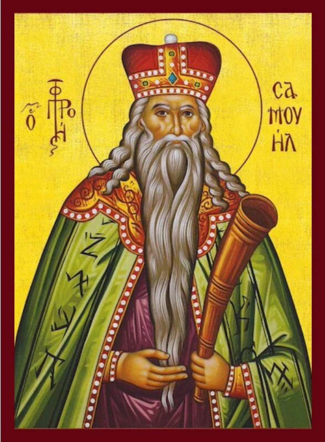 Profet Samuel - Greek Orthodox Catholic Christian Byzantine Wooden Icon ...