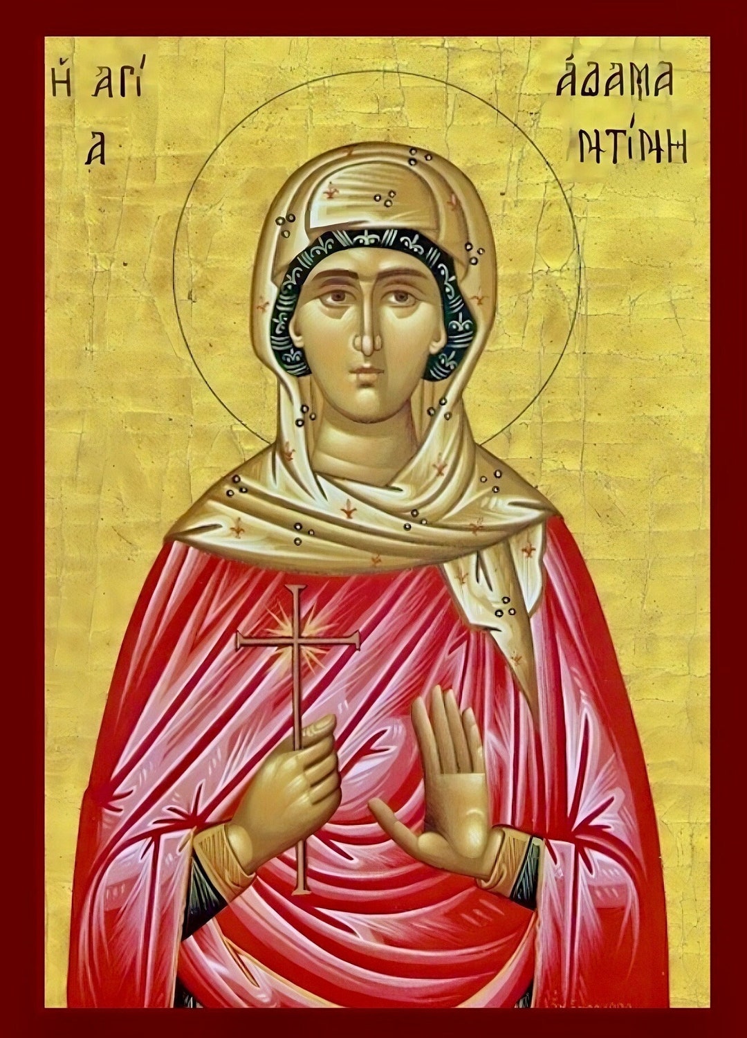 Saint Adamantine- Greek Orthodox Catholic Christian Byzantine Wooden ...