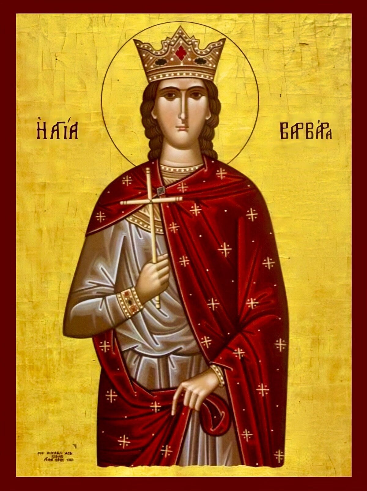 Saint Barbara Greek Orthodox Catholic Christian Byzantine Wooden Icon ...