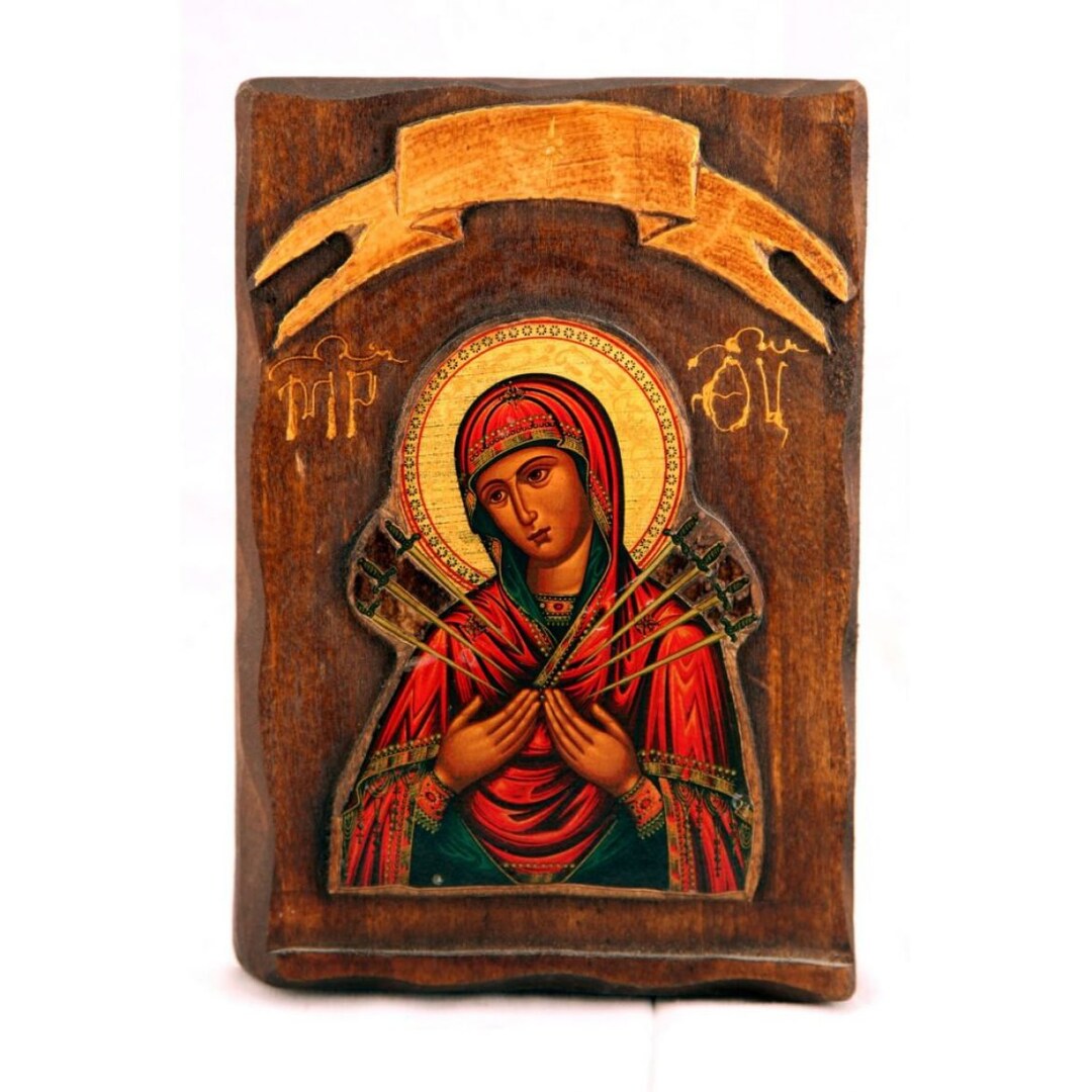 Blessed Virgin Mary of Sorrows Seven Swords Theotokos Greek Orthodox ...