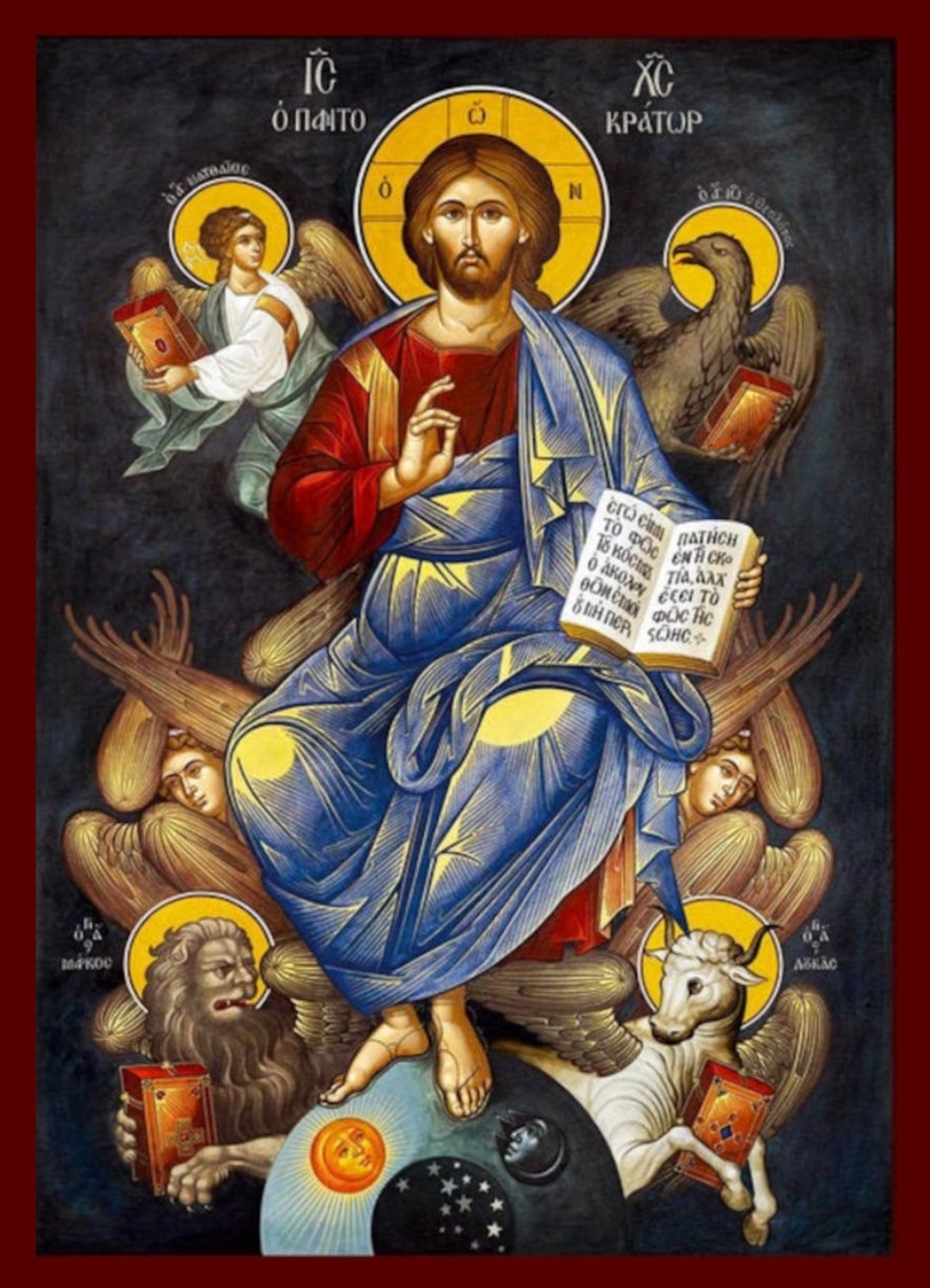 Jesus Christ- Lord - Greek Orthodox Catholic Christian Byzantine Wooden ...