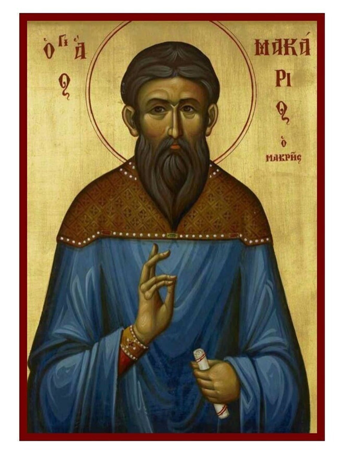 Saint Macarius Greek Orthodox Byzantine Wooden Icon - Etsy