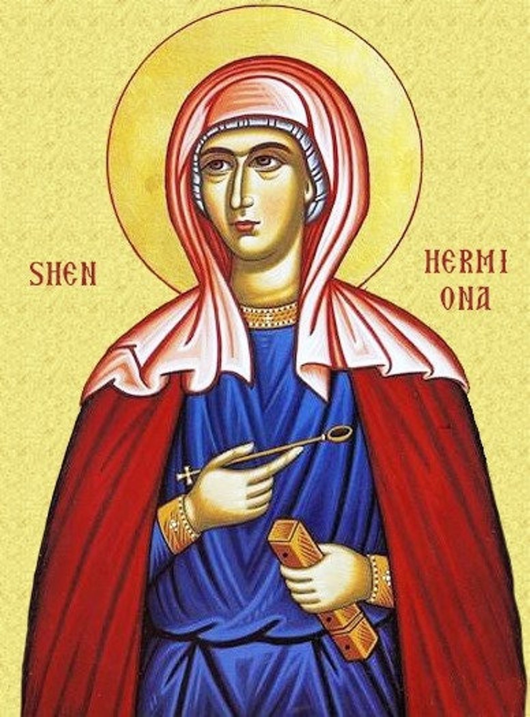 Saint Hermione Shën Hermiona Orthodox Byzantine Wooden Icon - Etsy