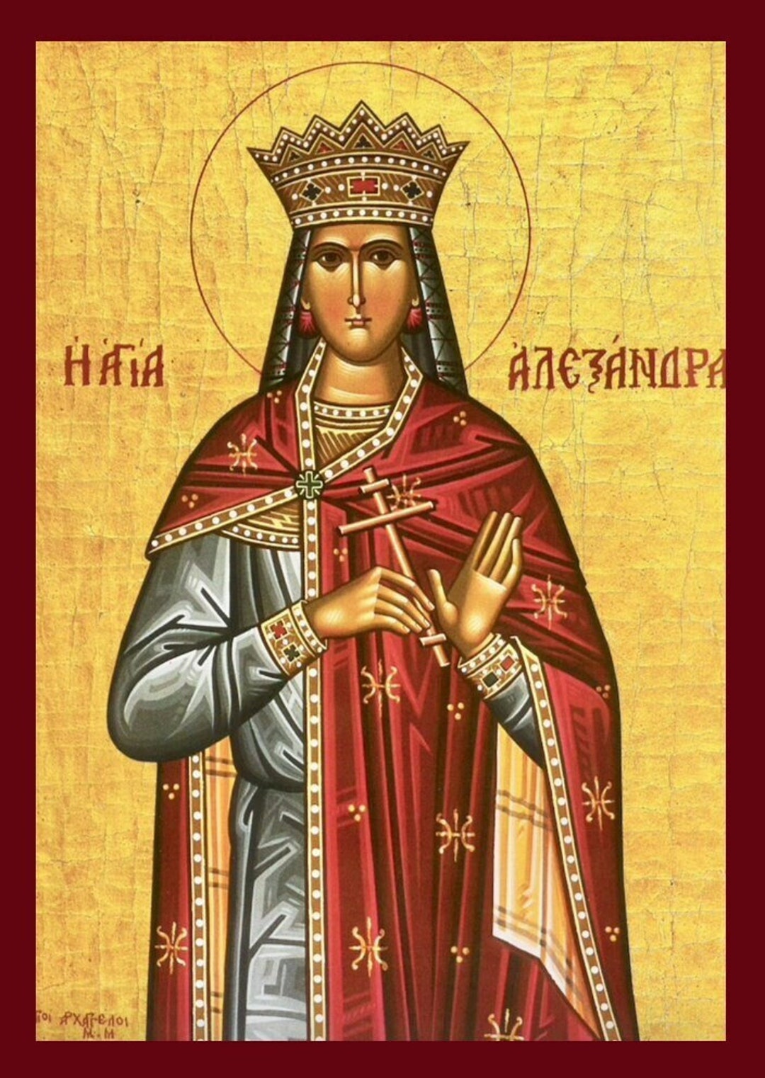 Saint Alexandra- Greek Orthodox Catholic Christian Byzantine Wooden ...