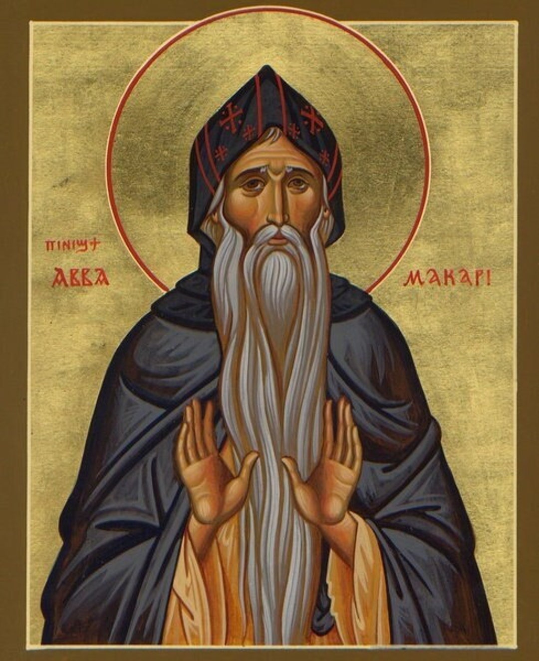 Saint Macarius Handmade Wooden Icon - Etsy