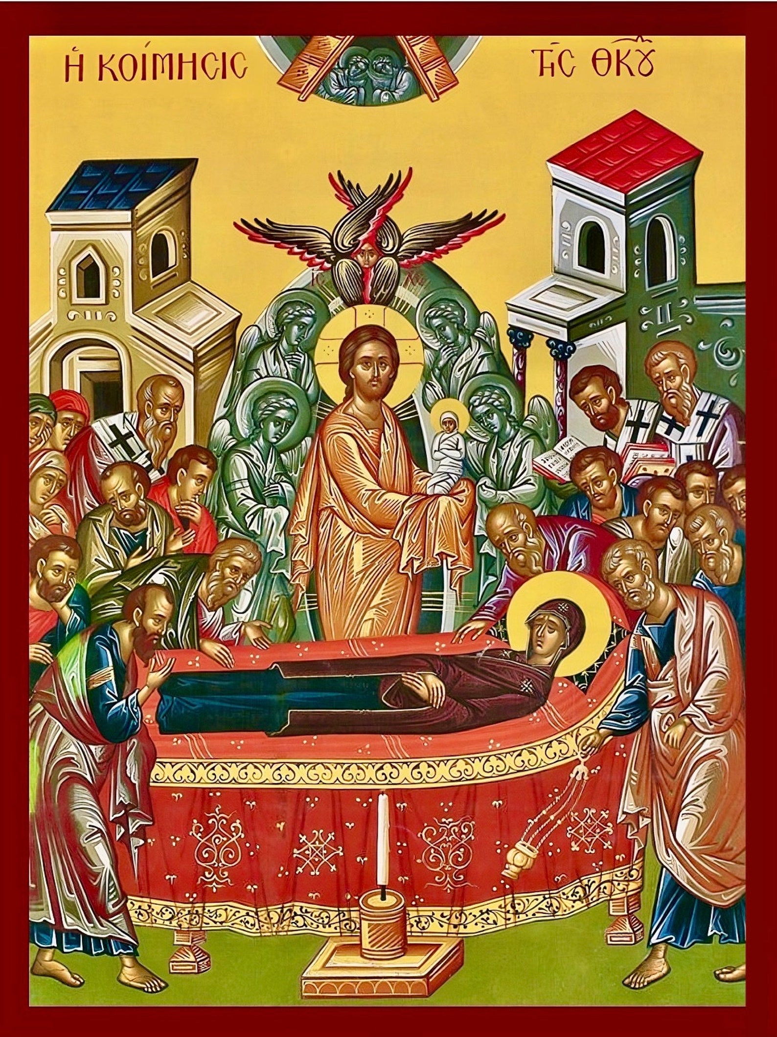The Dormition of Blessed Virgin Mary Mother of God Theotokos - Etsy