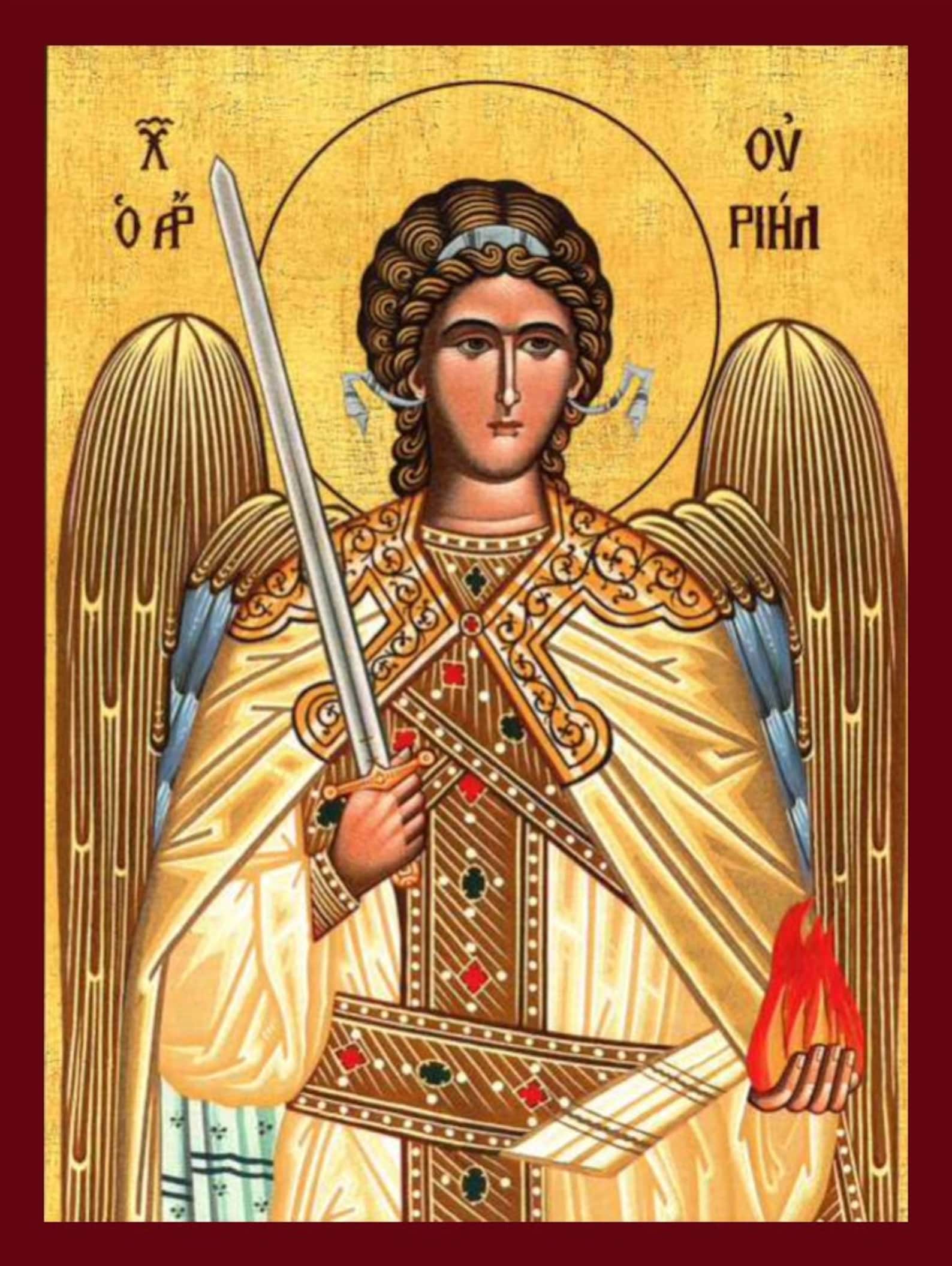 Archangel Uriel- Orthodox Catholic Christian Byzantine Wooden Icon - Etsy
