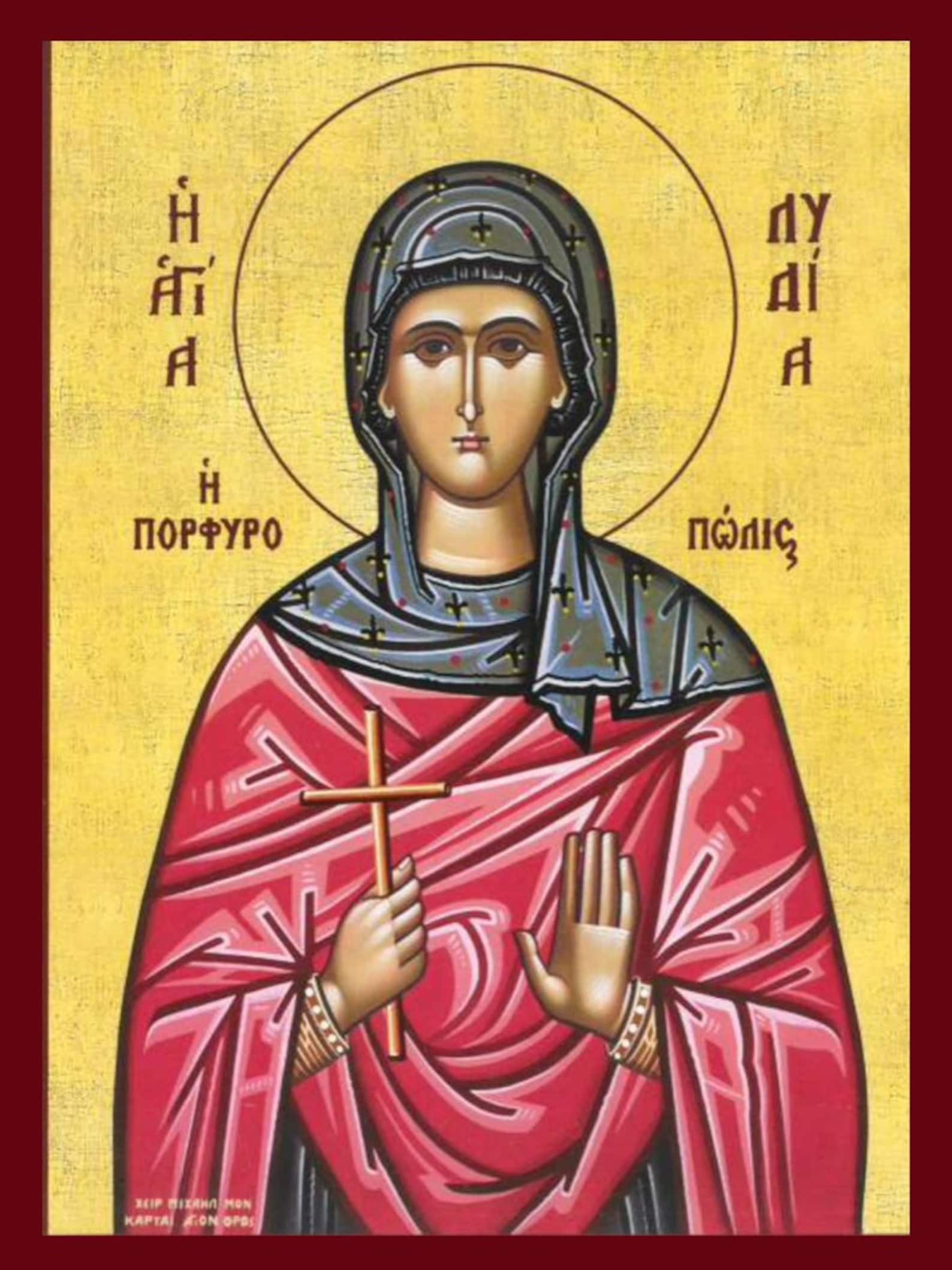 Saint Lydia- Greek Orthodox Catholic Christian Byzantine Wooden Icon - Etsy