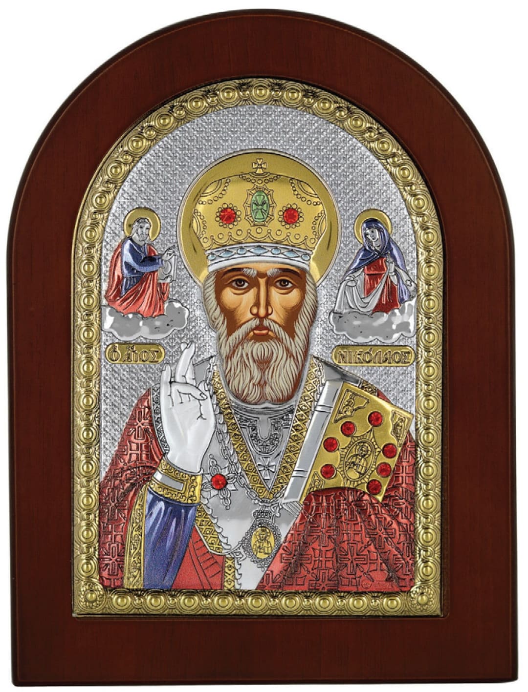 Saint Nicholas- Greek Orthodox Catholic Christian Byzantine-silver Icon ...