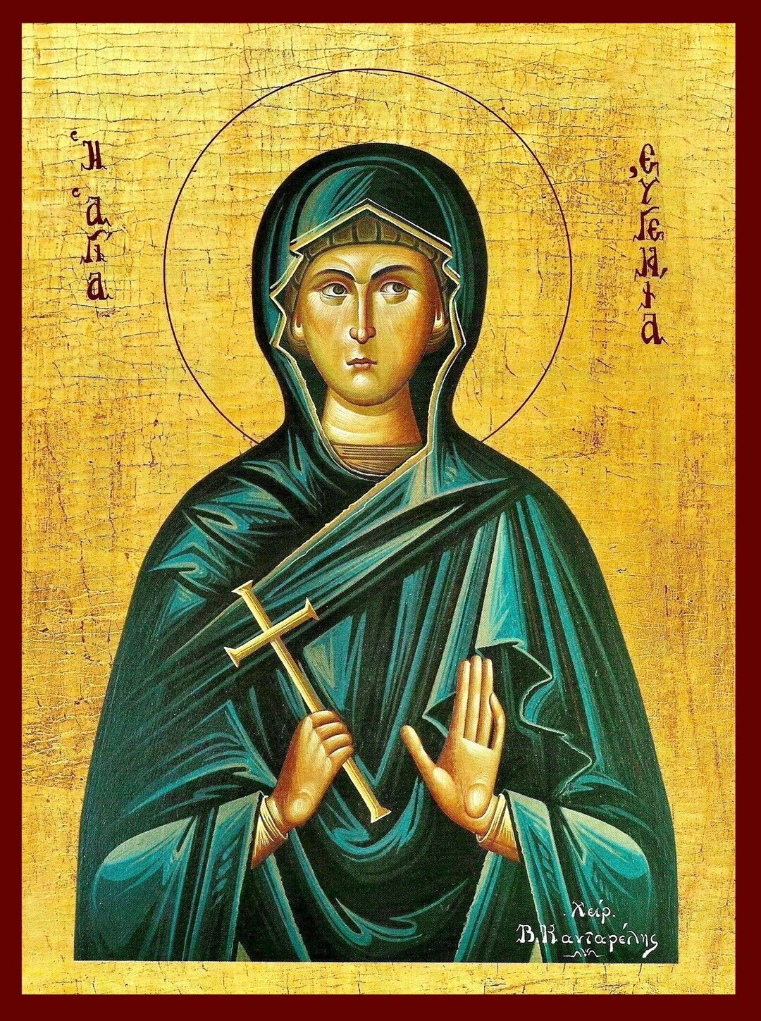 Saint Eugenia- Greek Orthodox Catholic Christian Byzantine Wooden Icon - Etsy
