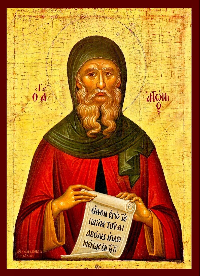 Saint Antony the Great- Greek Orthodox Catholic Christian Byzantine ...