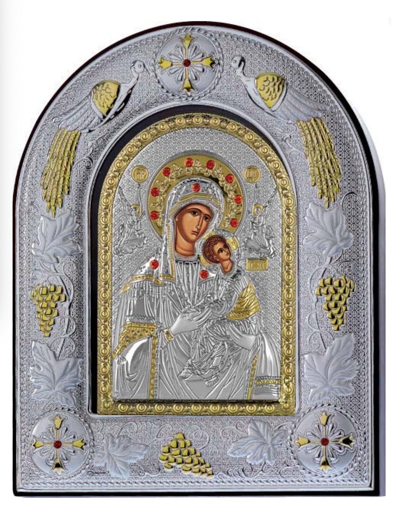 Blessed Virgin Mary With Jesus Christ- Theotokos - Greek Orthodox ...