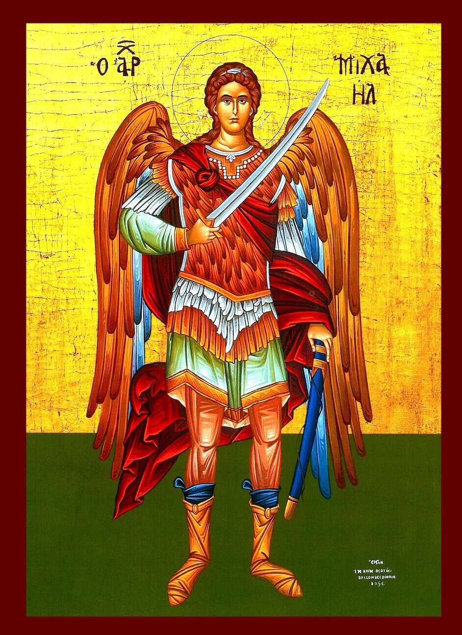 Archangel Michael - Greek Orthodox Catholic Christian Byzantine Wooden ...