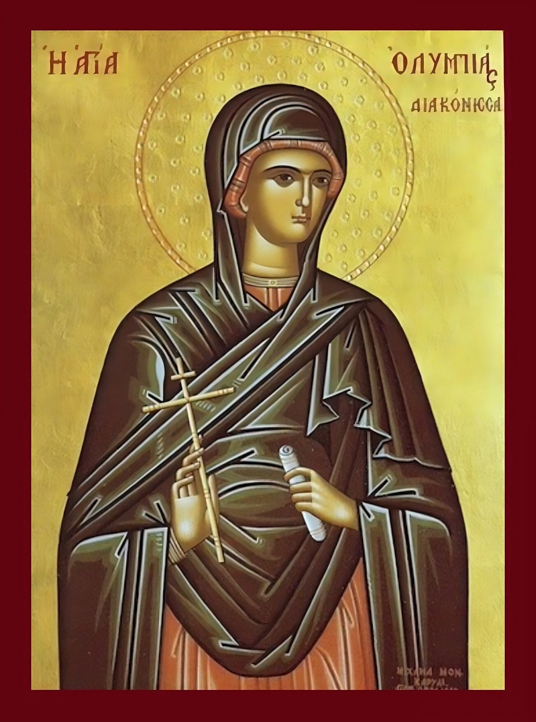 Saint Olympia - Greek Orthodox Catholic Christian Byzantine Wooden Icon ...
