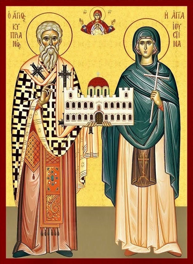 Saint Cyprian and Saint Justina- Greek Orthodox Catholic Christian ...