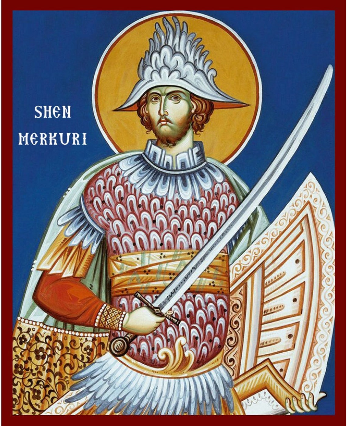 Saint Mercurius Orthodox Catholic Christian Byzantine Wooden Icon - Etsy