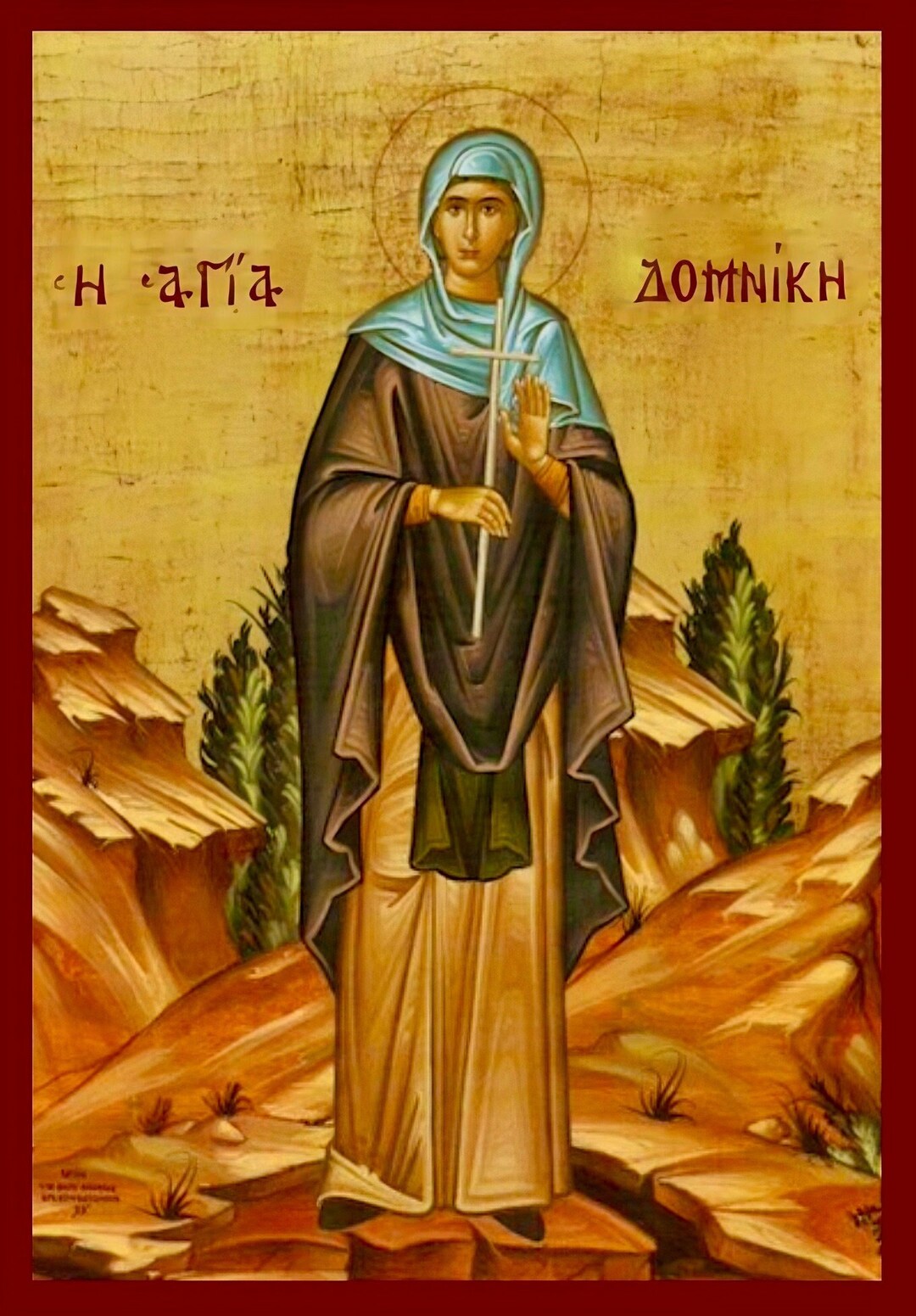 Saint Domnica - Greek Orthodox Catholic Christian Byzantine Wooden Icon ...