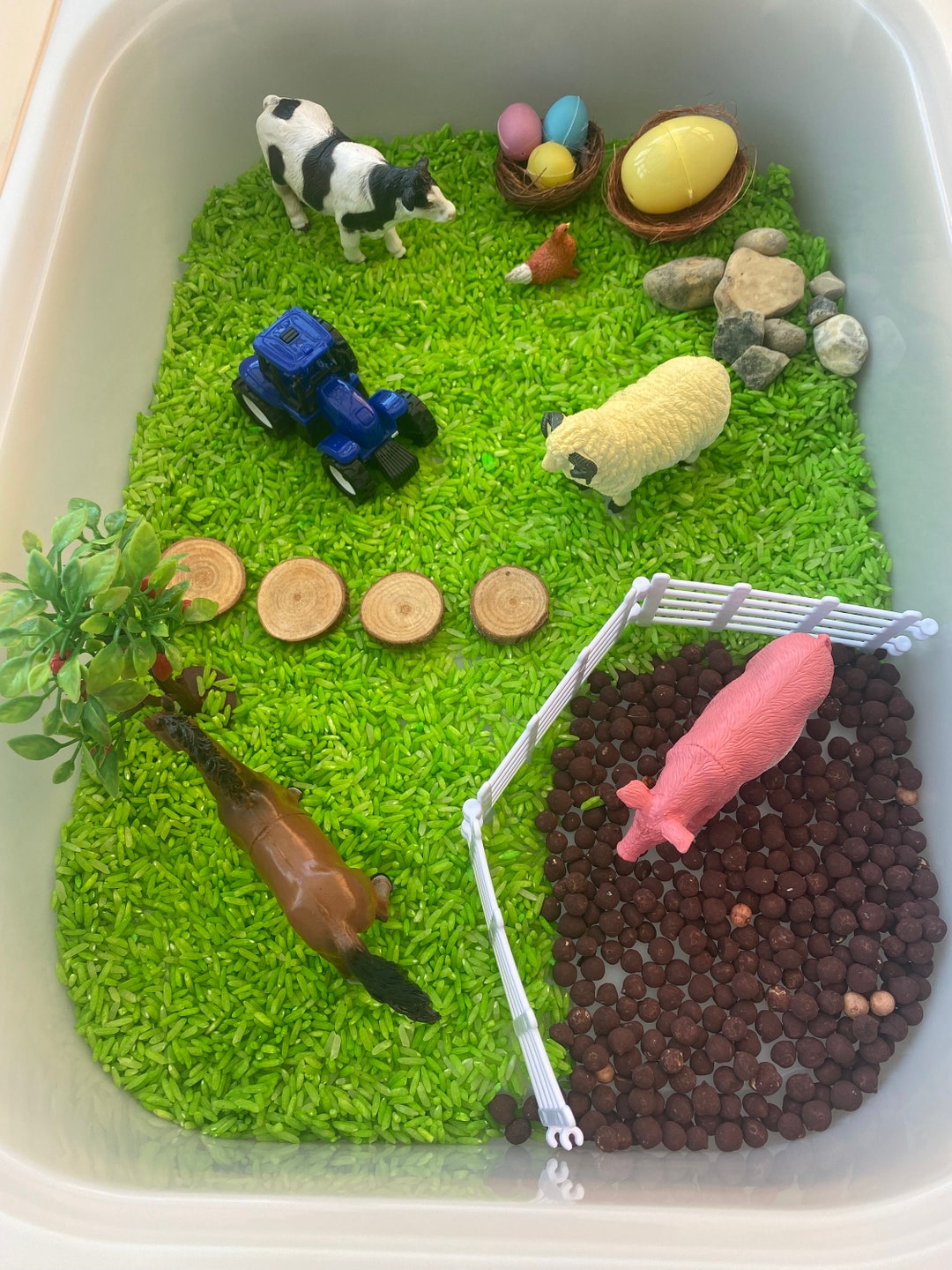 Large Farm Sensory Kit Tuff Tray Play Sensory Bin Loose Parts Play Kit ...