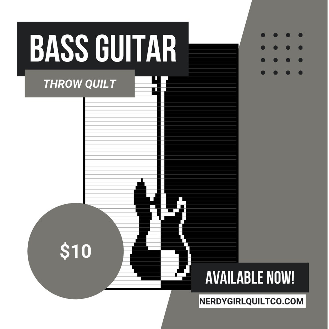 Inverted Bass Guitar Throw Quilt Pattern - Etsy