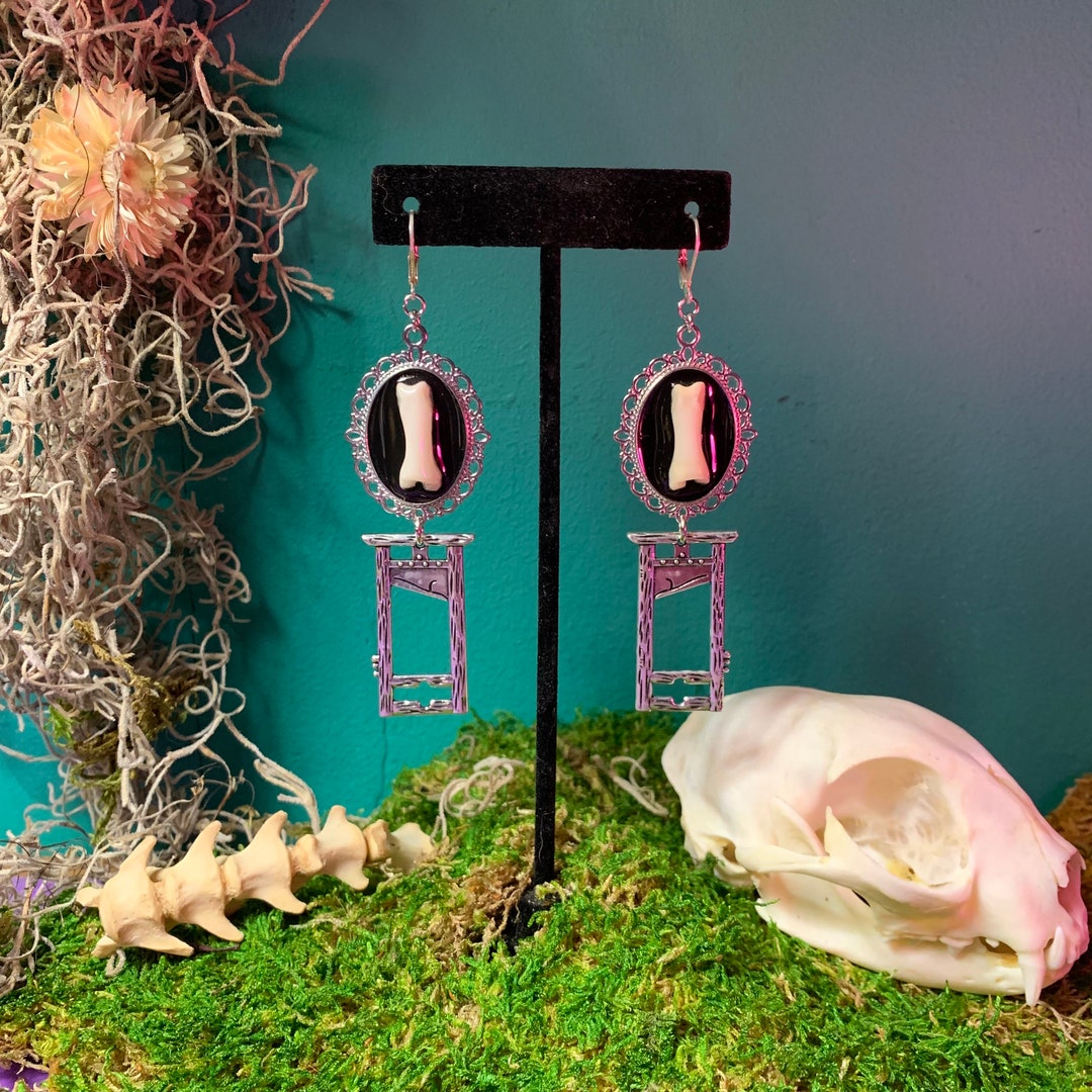 Coyote Toe Bone Earrings With Guillotine Charms - Etsy