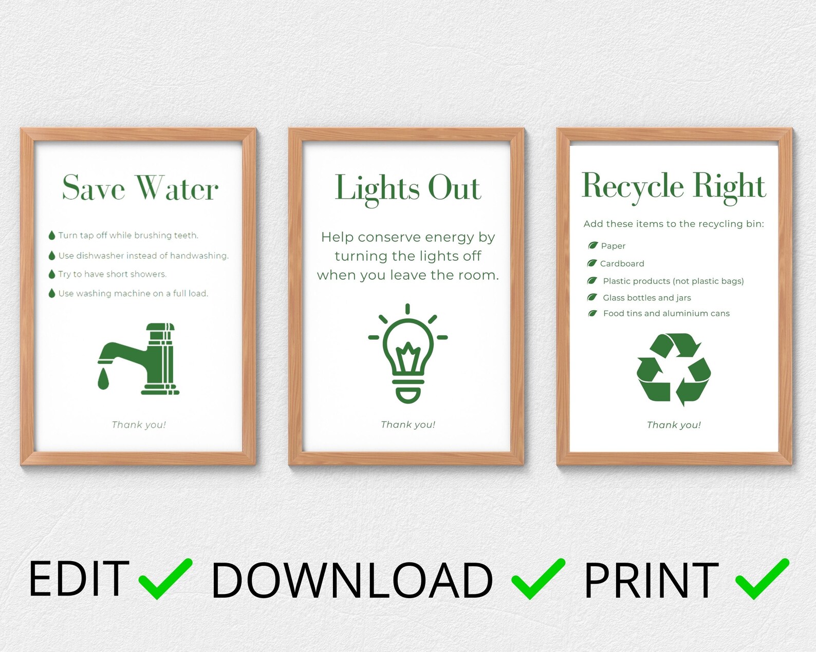 Airbnb Signs Eco Friendly, Set of 3 Green, Airbnb Signage, Airbnb ...
