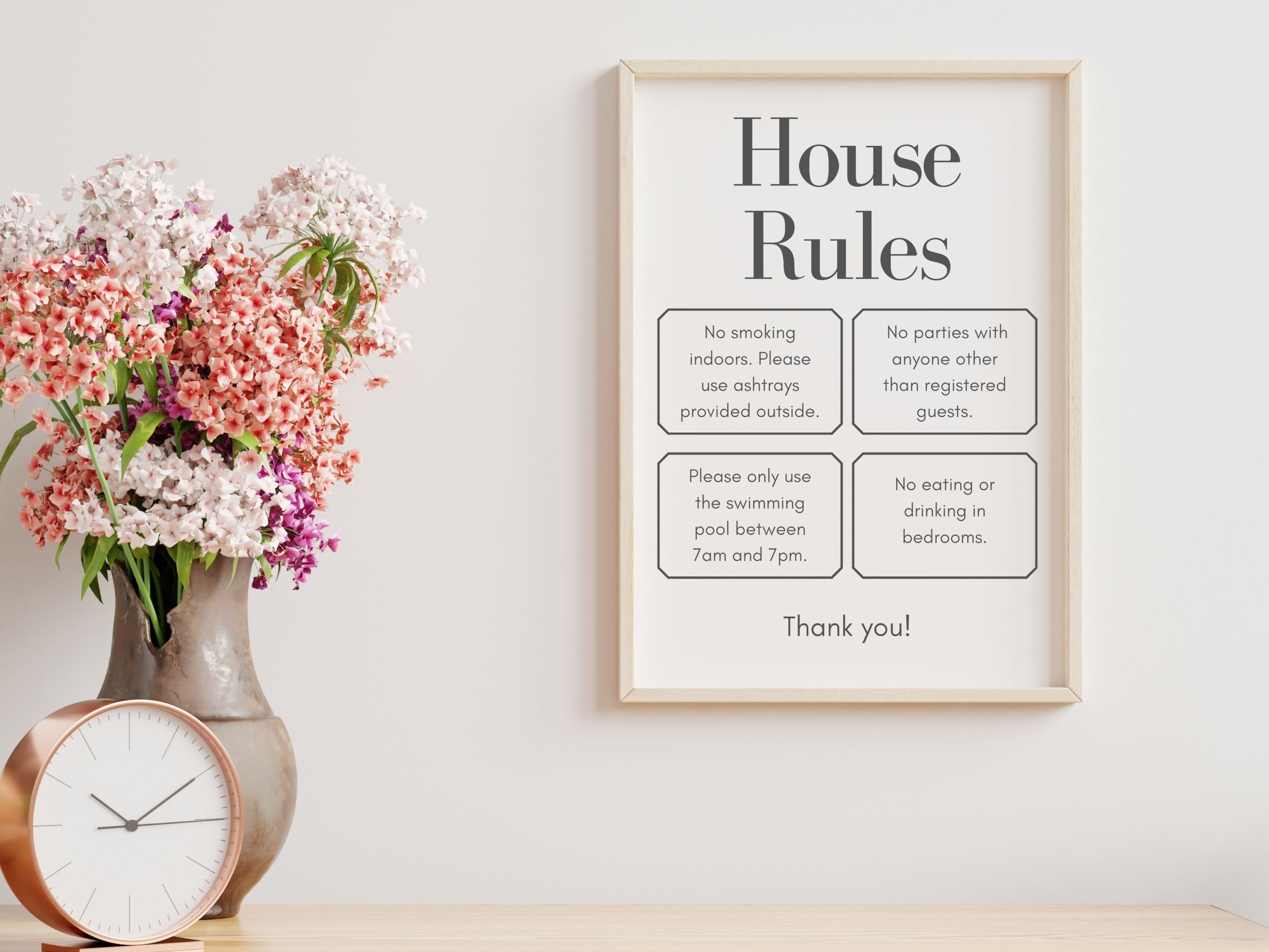 Airbnb House Rules Sign Template | Airbnb Home Rules Sign | Airbnb ...