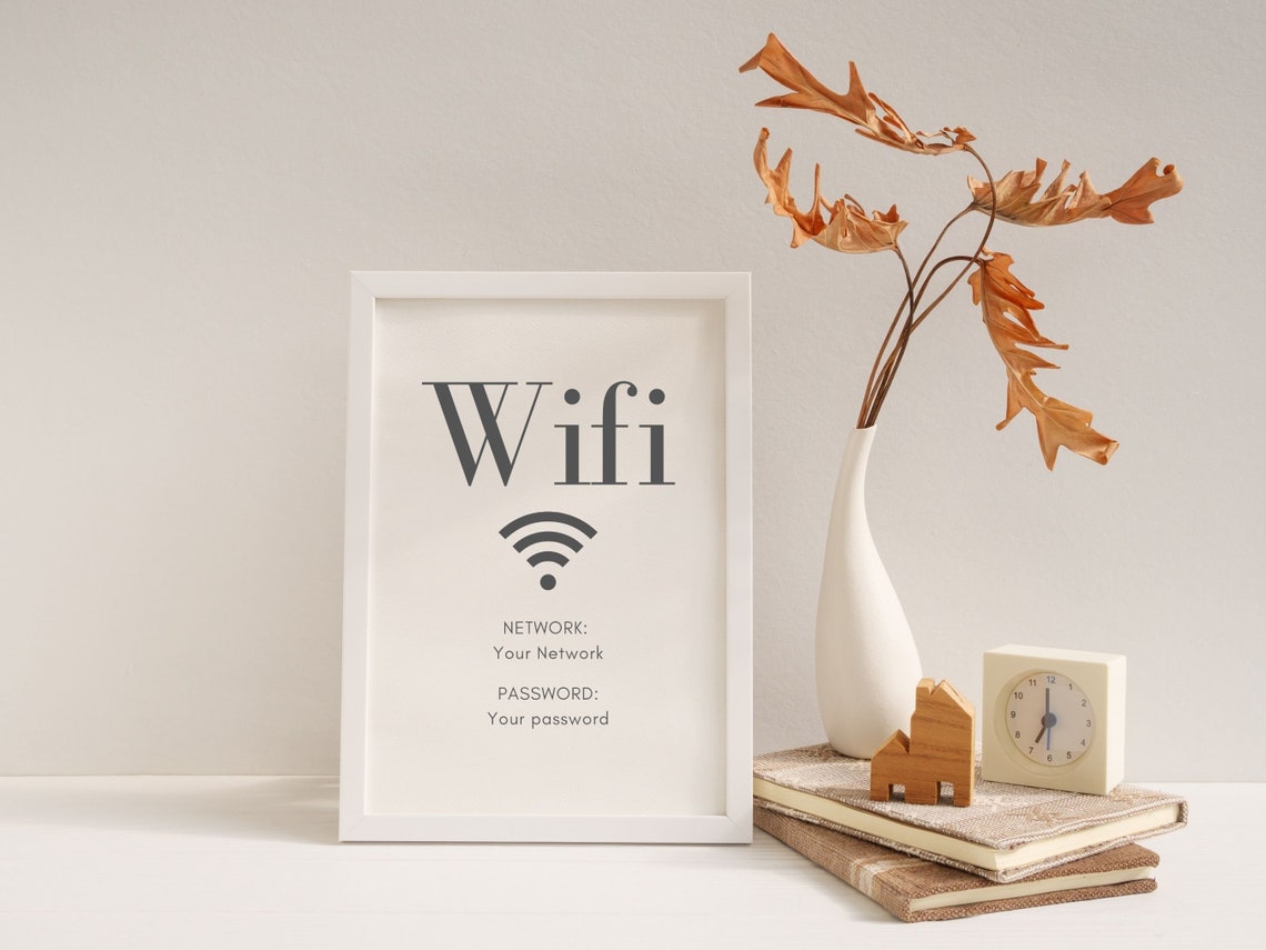 Airbnb Wifi Sign Template Printable Airbnb Wifi Sign Airbnb Signage ...