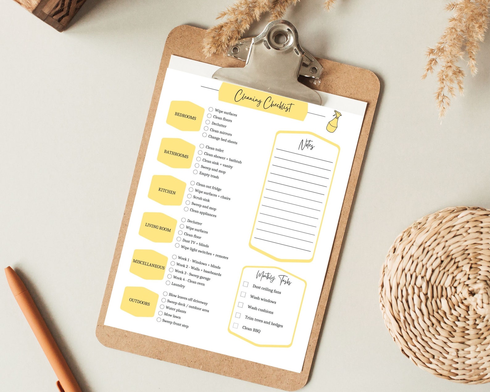 Airbnb Cleaning Checklist Canva | Editable Airbnb Template | Airbnb ...