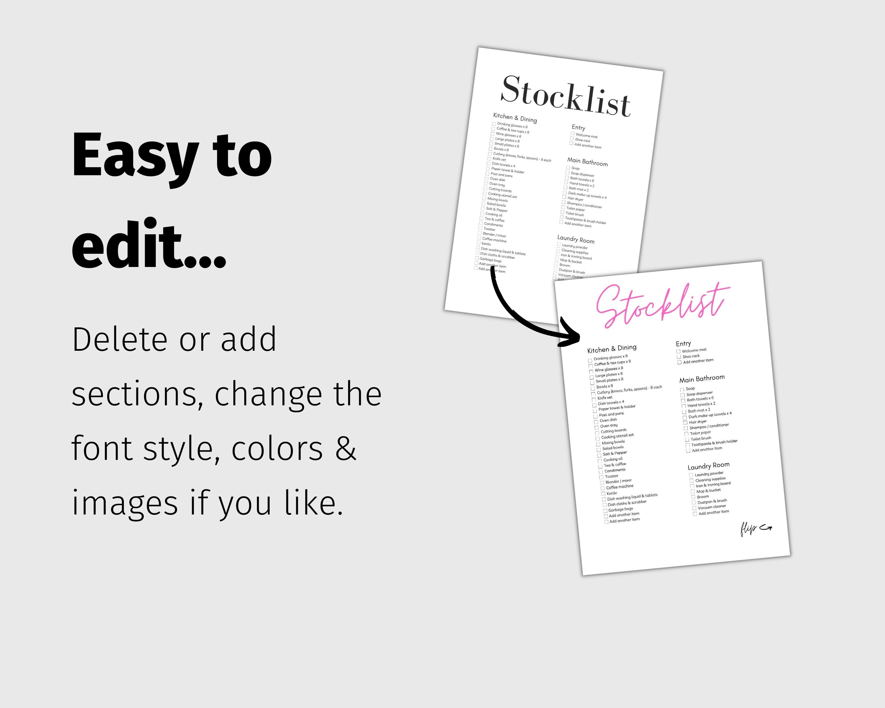 Airbnb Stocklist And Cleaning Checklist Bundle Airbnb Cleaning List Airbnb Stocklist And Cleaning Checklist Bundle Airbnb Cleaning List