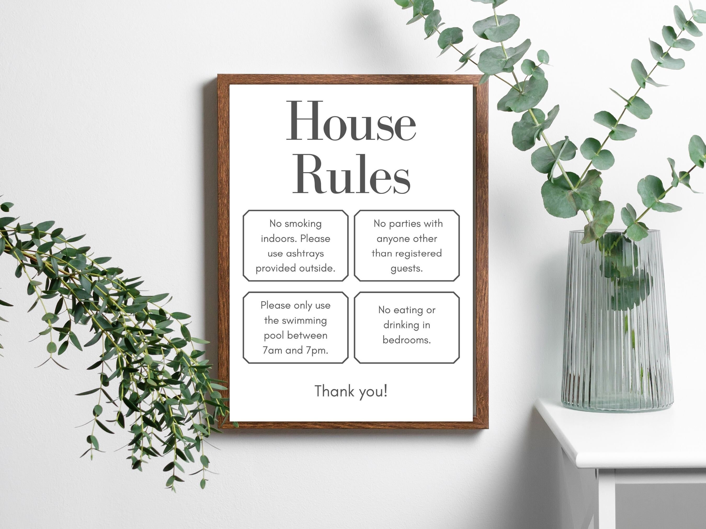 Airbnb House Rules Sign Template | Airbnb Home Rules Sign | Airbnb ...