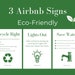 Airbnb Signs Eco Friendly, Set of 3 Green, Airbnb Signage, Airbnb ...