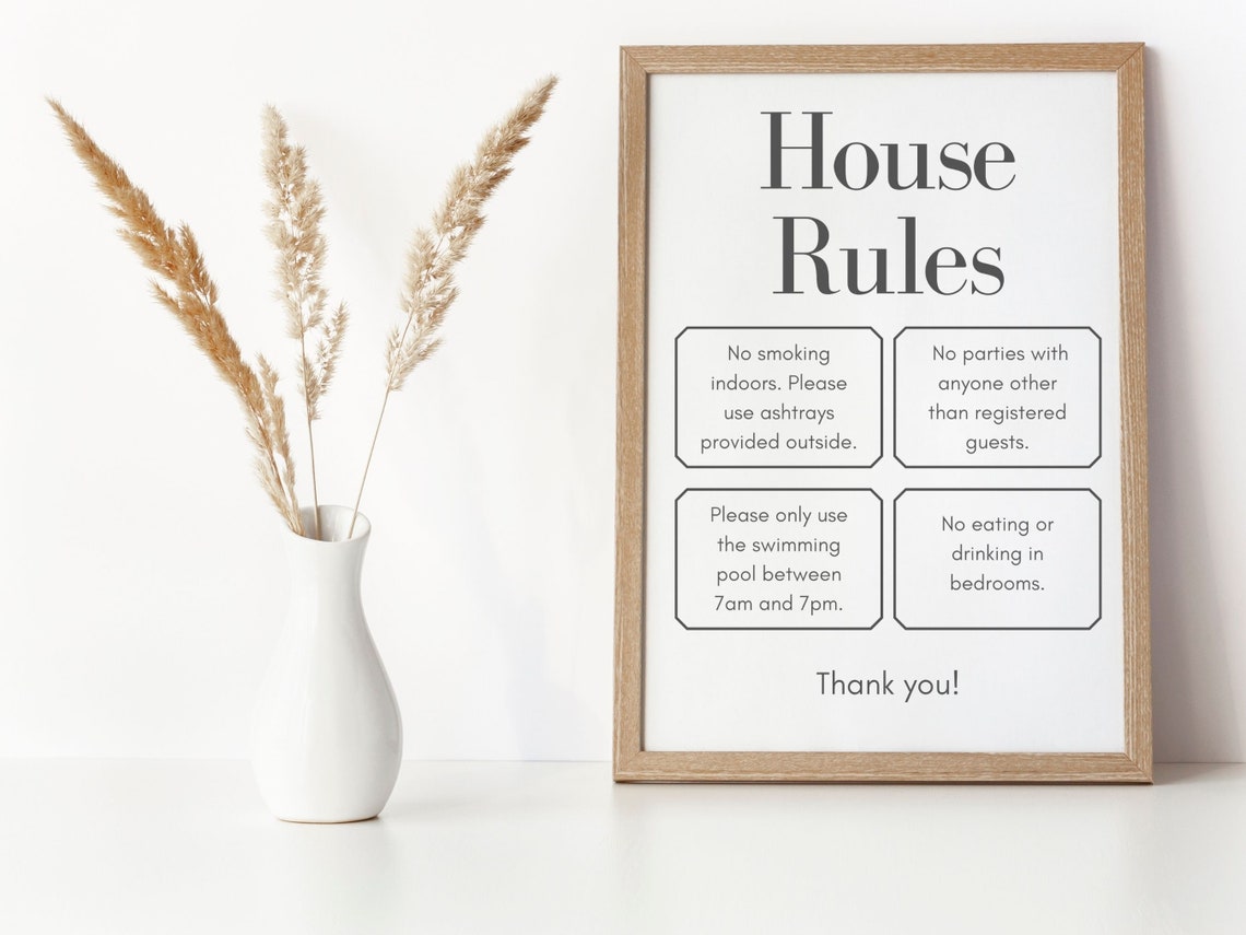 Airbnb House Rules Sign Template | Airbnb Home Rules Sign | Airbnb ...