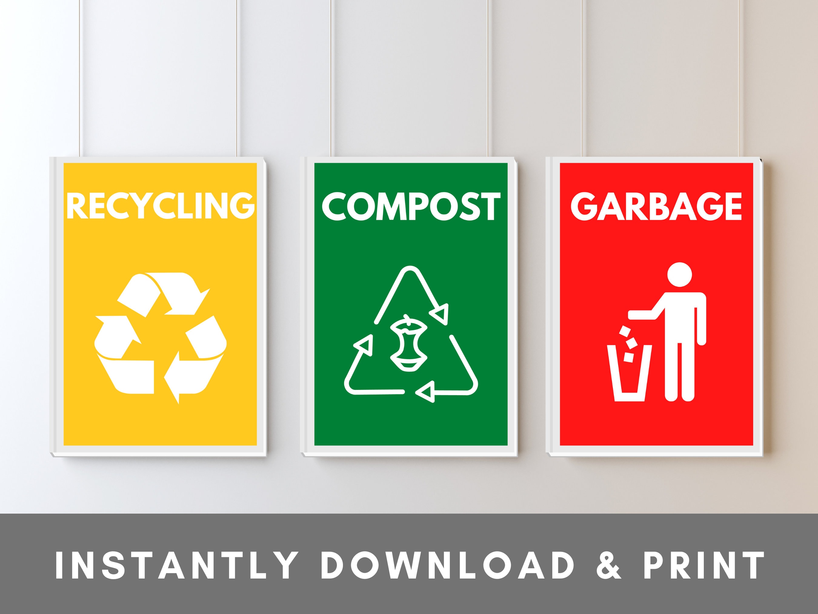 Airbnb Signs | Recycling Garbage Compost Signs | Airbnb Signage | Signs ...