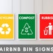 Airbnb Signs | Recycling Rubbish Compost Signs | Editable Airbnb ...
