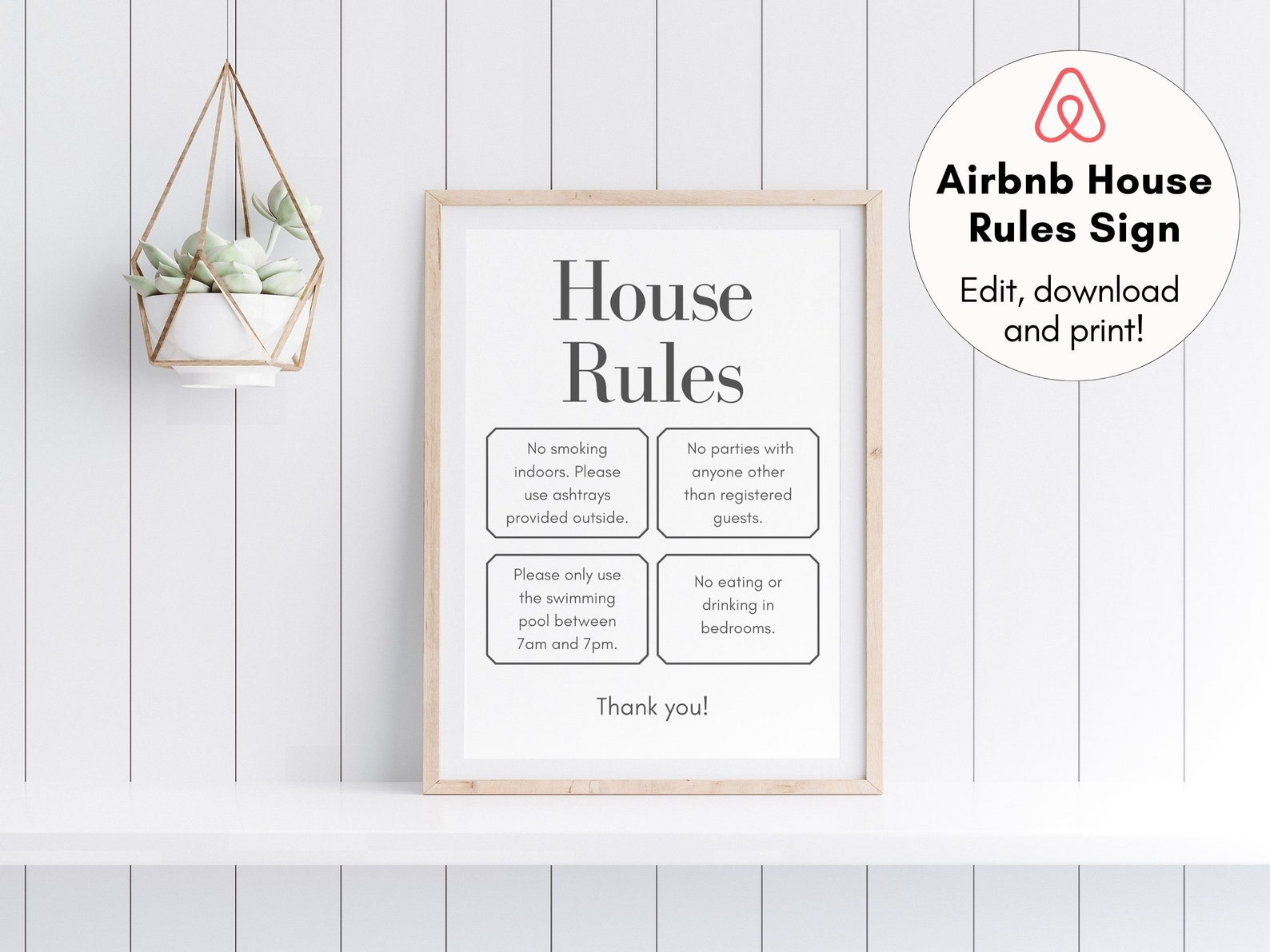 Airbnb House Rules Sign Template Airbnb Home Rules Sign - Etsy
